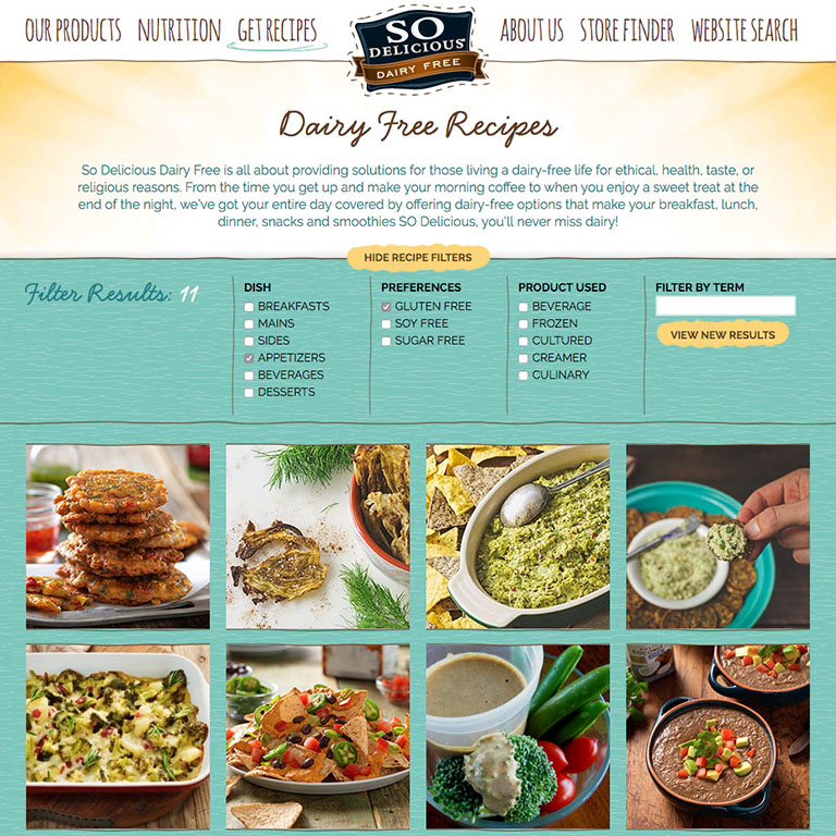 Natural Foods Website Design for So Delicious Dairy Free / Moto ...